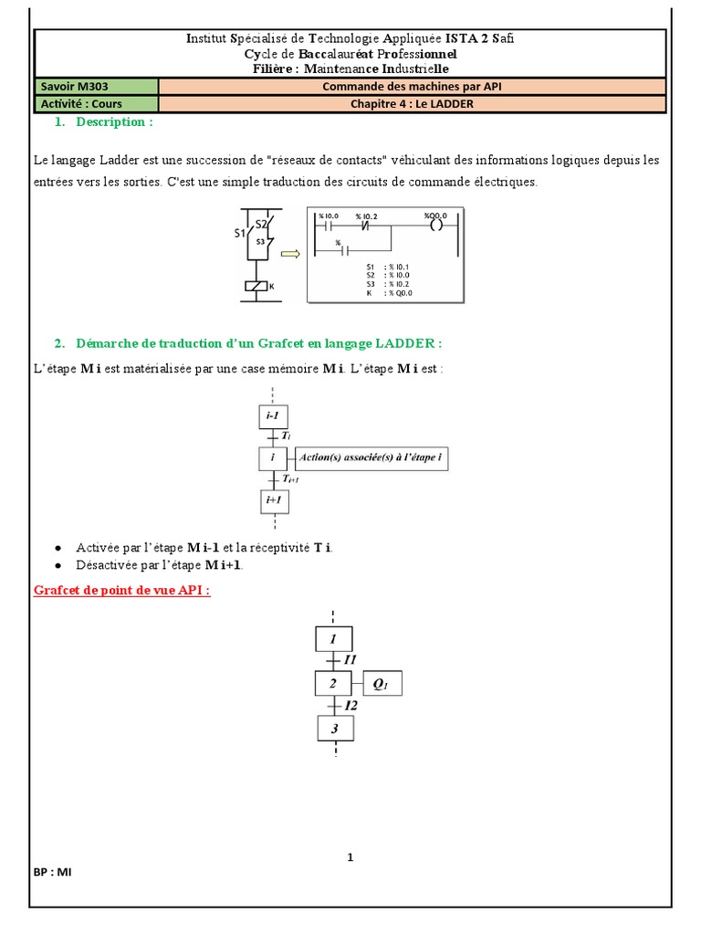 Traduction Grafcet en Langage Ladder | PDF