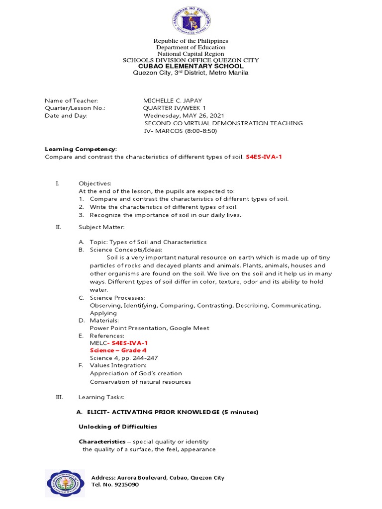 Science Grade 4-Types of Soil PDF | PDF
