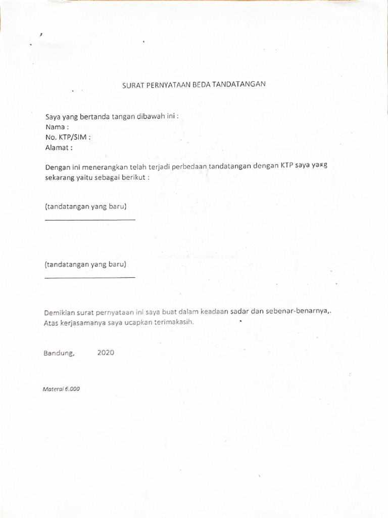 Dokumen Pernyataan TTD | PDF