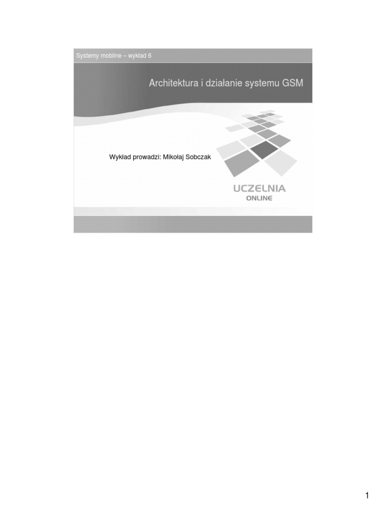 Systemy Mobilne Wyklad 6bw PDF | PDF