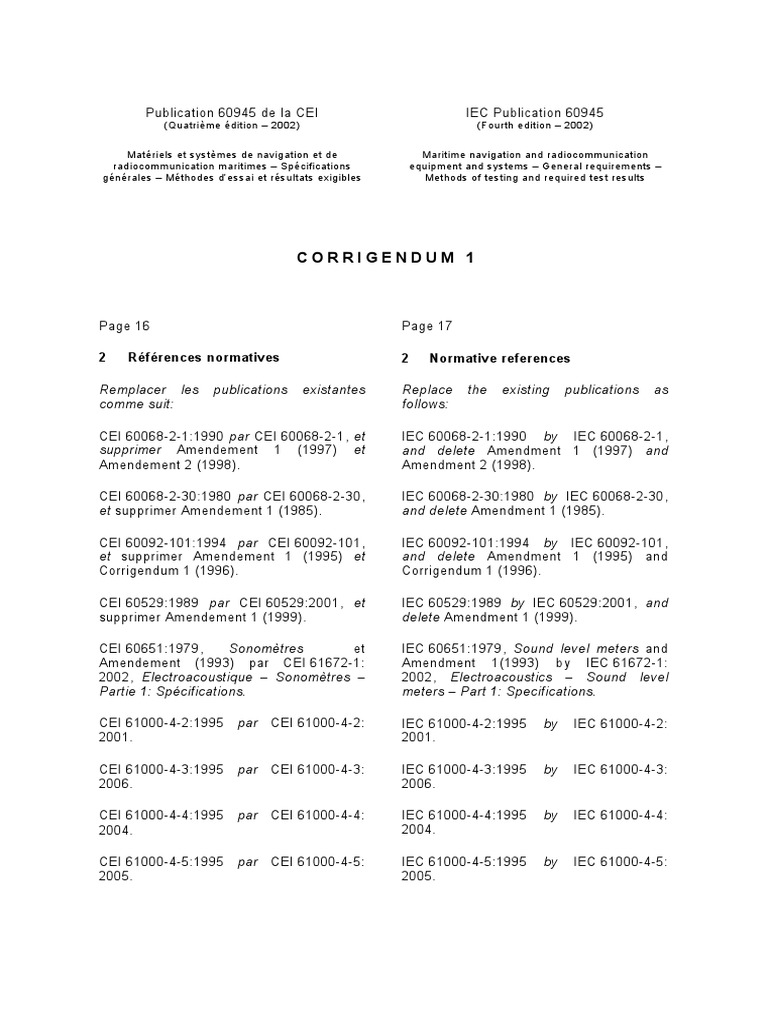 Iec60945-Cor1 (Ed4 0) B PDF | PDF