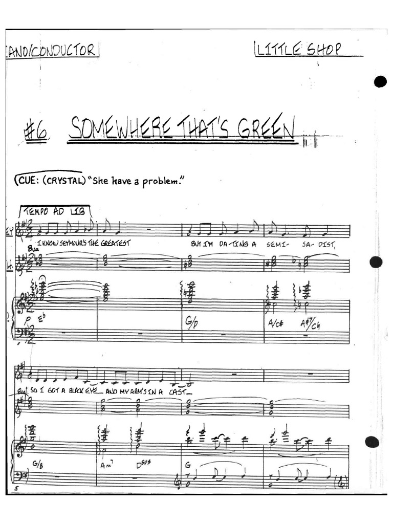 LSOH Somewhere That's Green | PDF