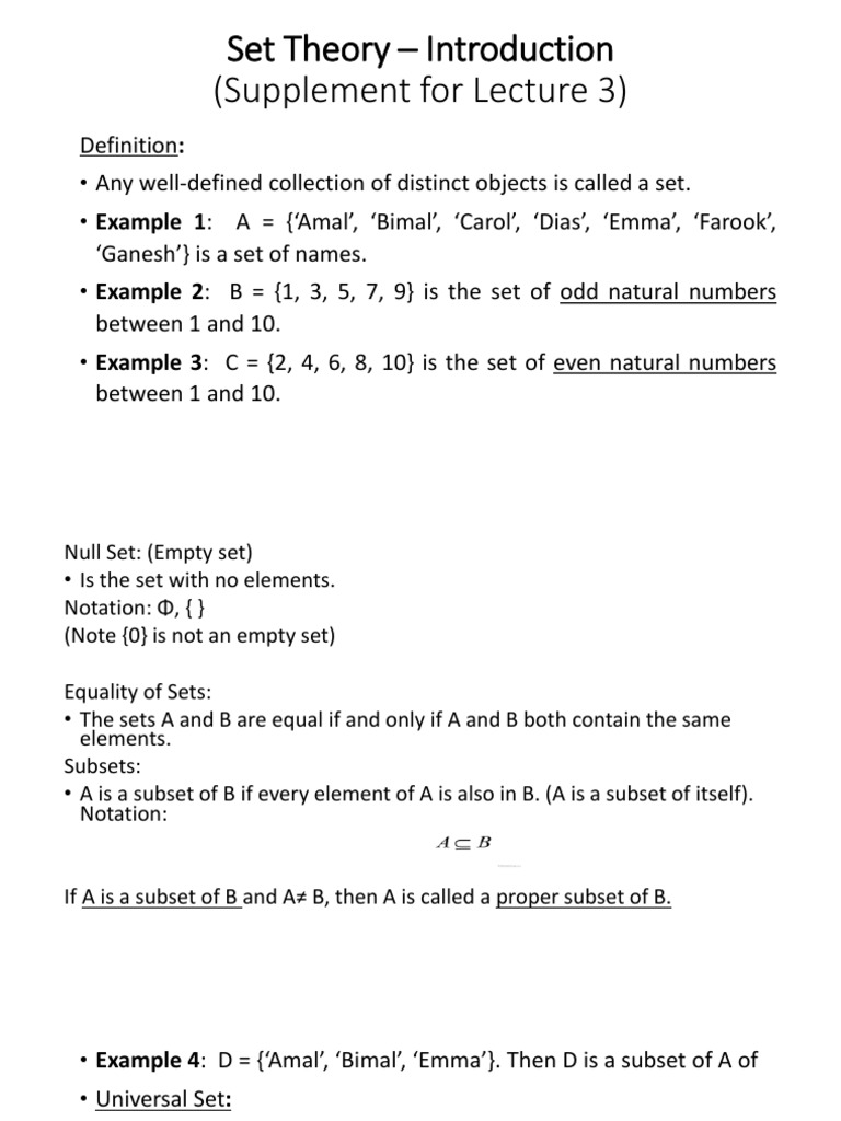 Set Theory Introduction | PDF | Teaching Methods & Materials Set Theory Introduction | PDF | Teaching Methods & Materials