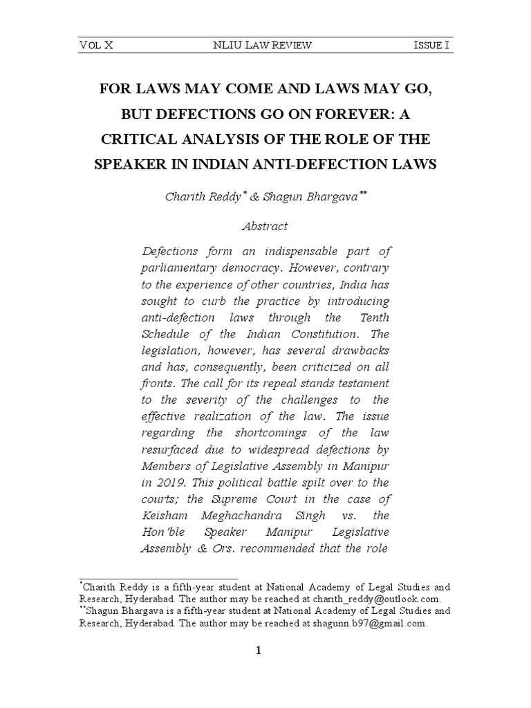 Volume X Issue I 344 368 Pdf Speaker Politics Parliamentary System 