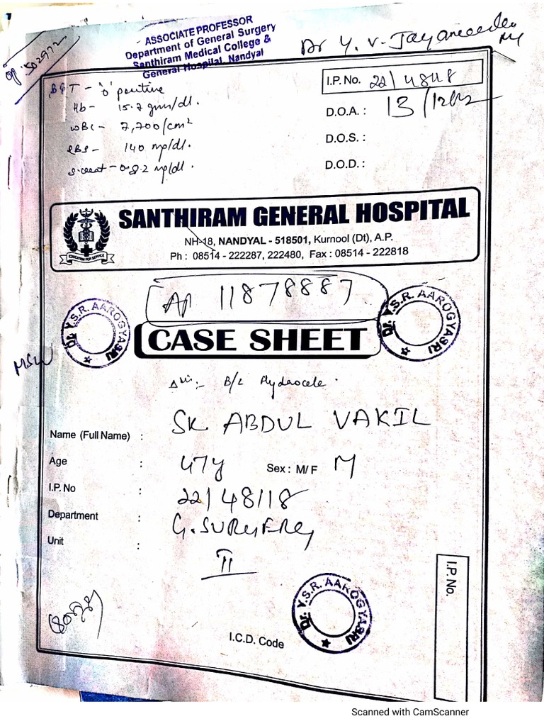 Hydrocele surgery case sheet.pdf | PDF