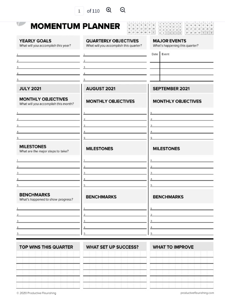 Quarterly Momentum Planner PDF | PDF