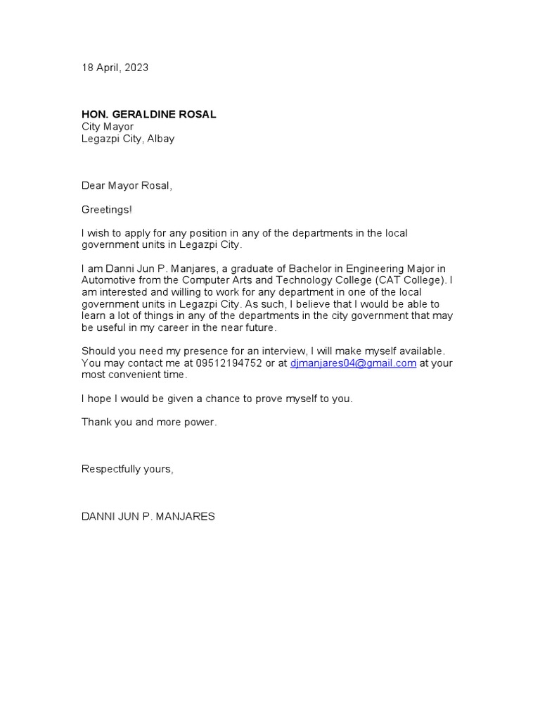 Manjares-Application Letter.docx | PDF