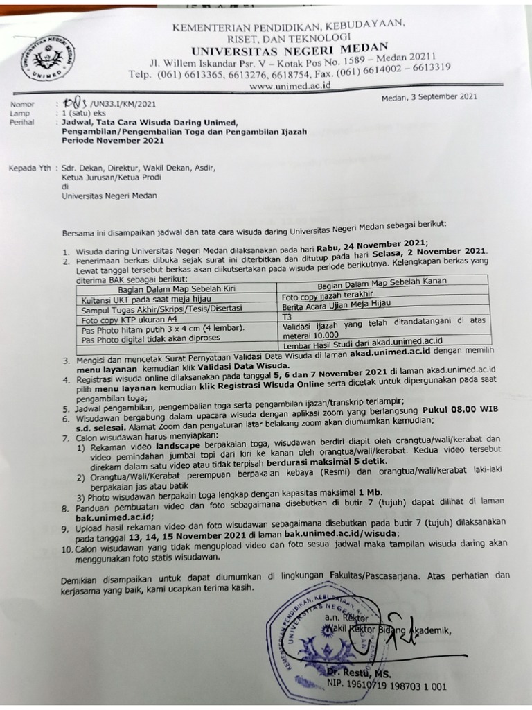 Jadwal Wisuda Nop 2021 PDF | PDF