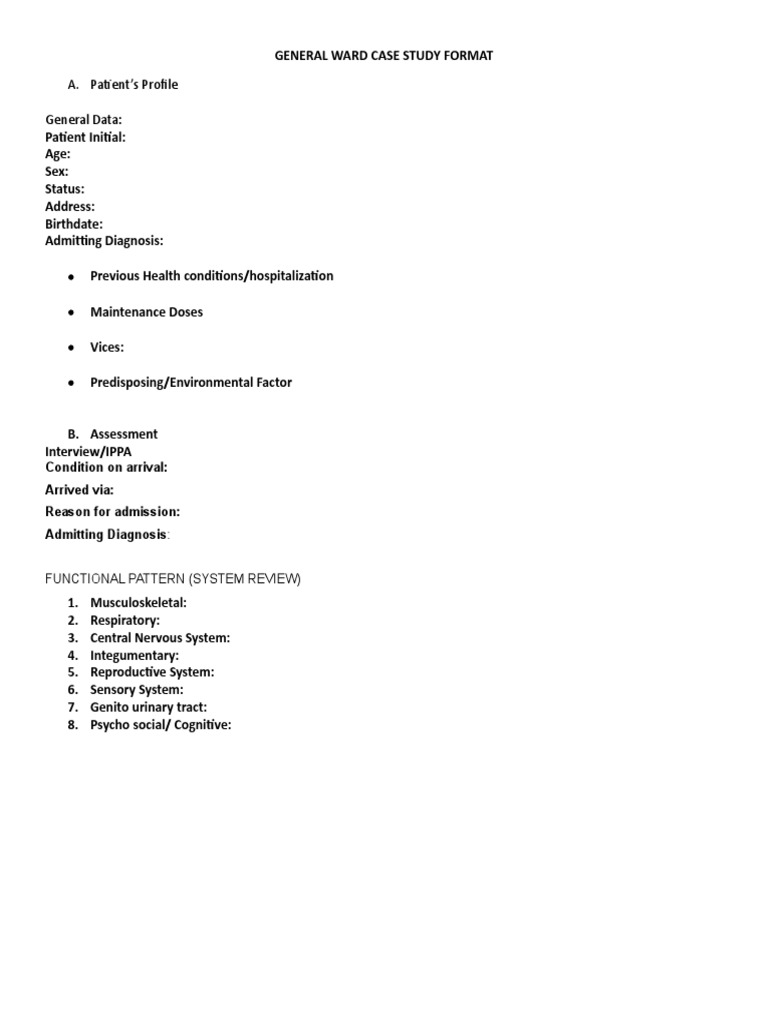 GENERAL-WARD-CASE-STUDY-FORMAT_-Dr.-Feliciano.docx | PDF