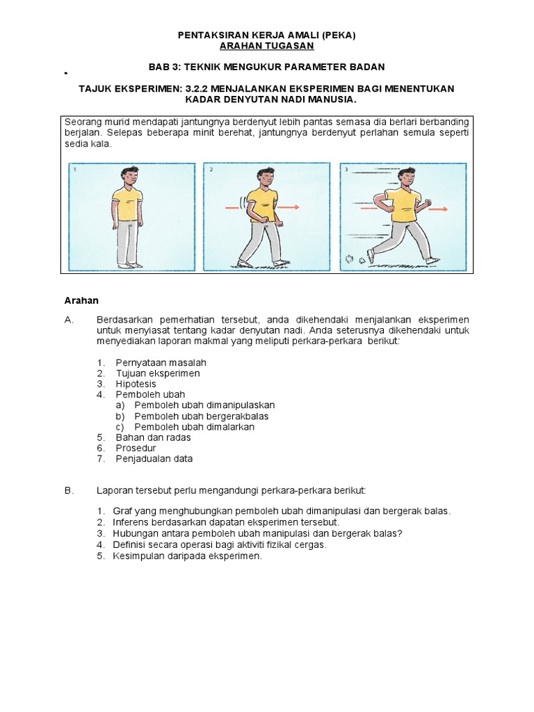 Arahan Tugasan PEKA T4 (Kadar Denyutan Nadi) | PDF