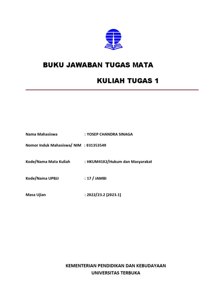 BJT - TMK TUGAS 1 - HKUM4306 - Metode Penelitian Hukum | PDF