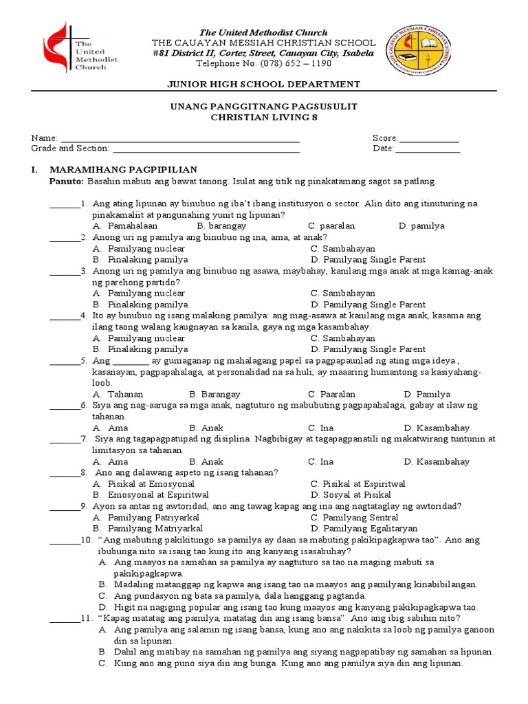 1 1st Semi Exam CL 8 | PDF