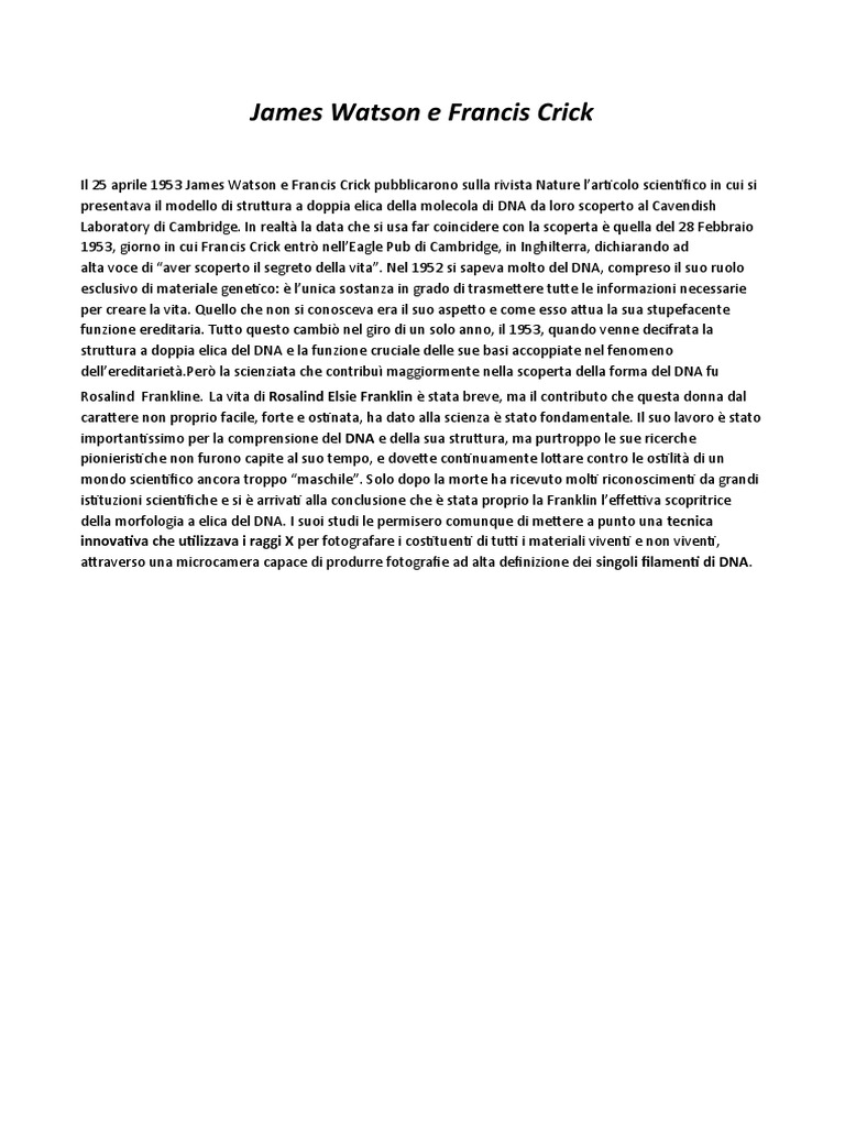 James Watson e Francis Crick | PDF