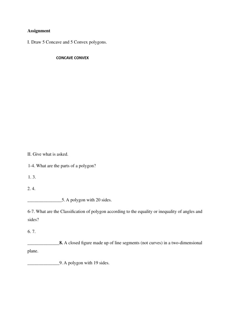 Assignment On Polygons PDF | PDF | Teaching Methods & Materials | Art
