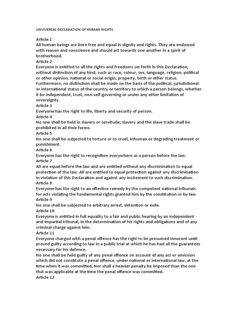 Universal Rights for Everyone | PDF | European Convention On Human ...