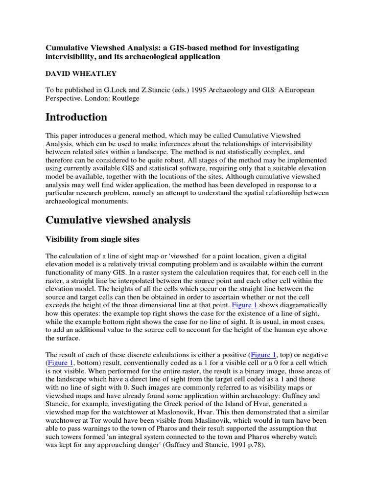 Cumulative Viewshed Analysis A GIS Based | PDF