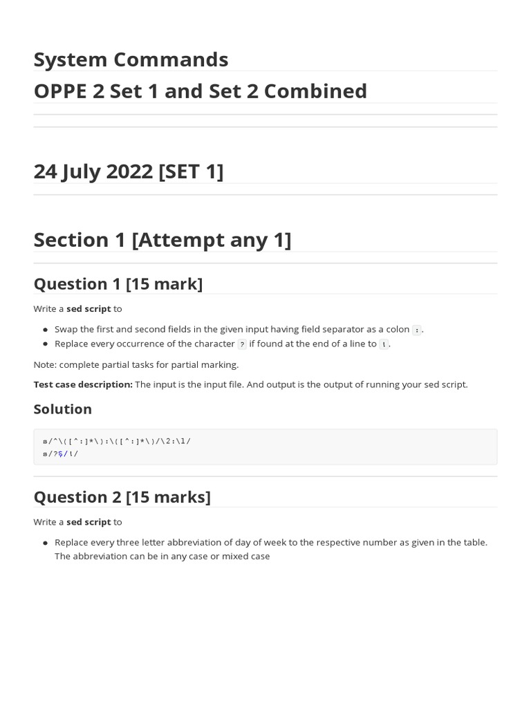 OPPE 2 Python System Commands Exam | PDF | Teaching Methods & Materials ...
