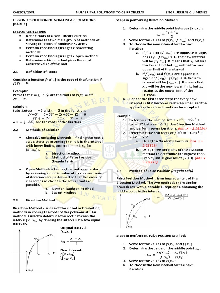 CVE208 - Handout - 02 - Part 1 PDF | PDF | Mathematics Of Computing | Mathematics