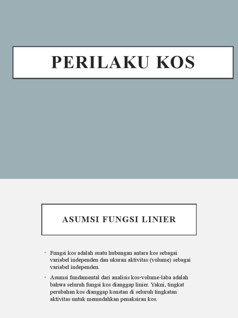 Kos Linier dan Jenis-jenis Kos | PDF