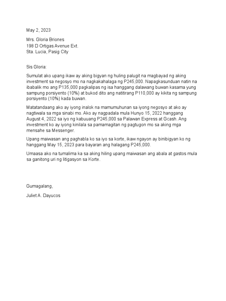 Final Demand Letter | PDF