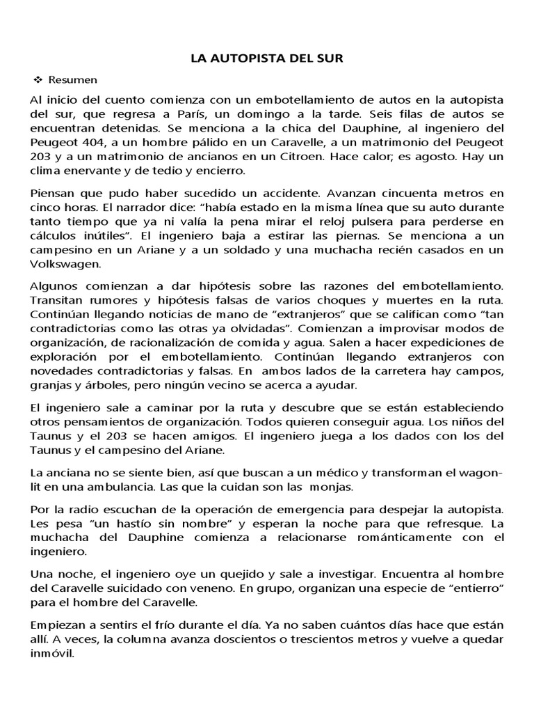 La Autopista Del Sur 2023 | PDF