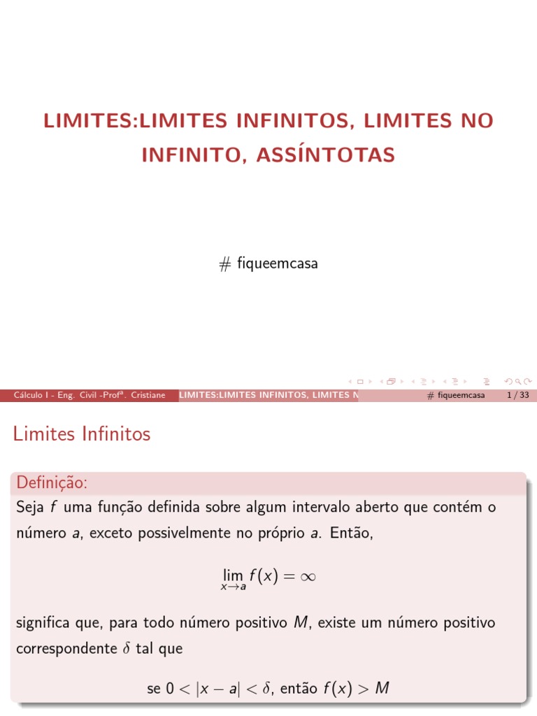 Limites Infinitos e Assintotas | PDF | Limite (Matemática) | Cálculo
