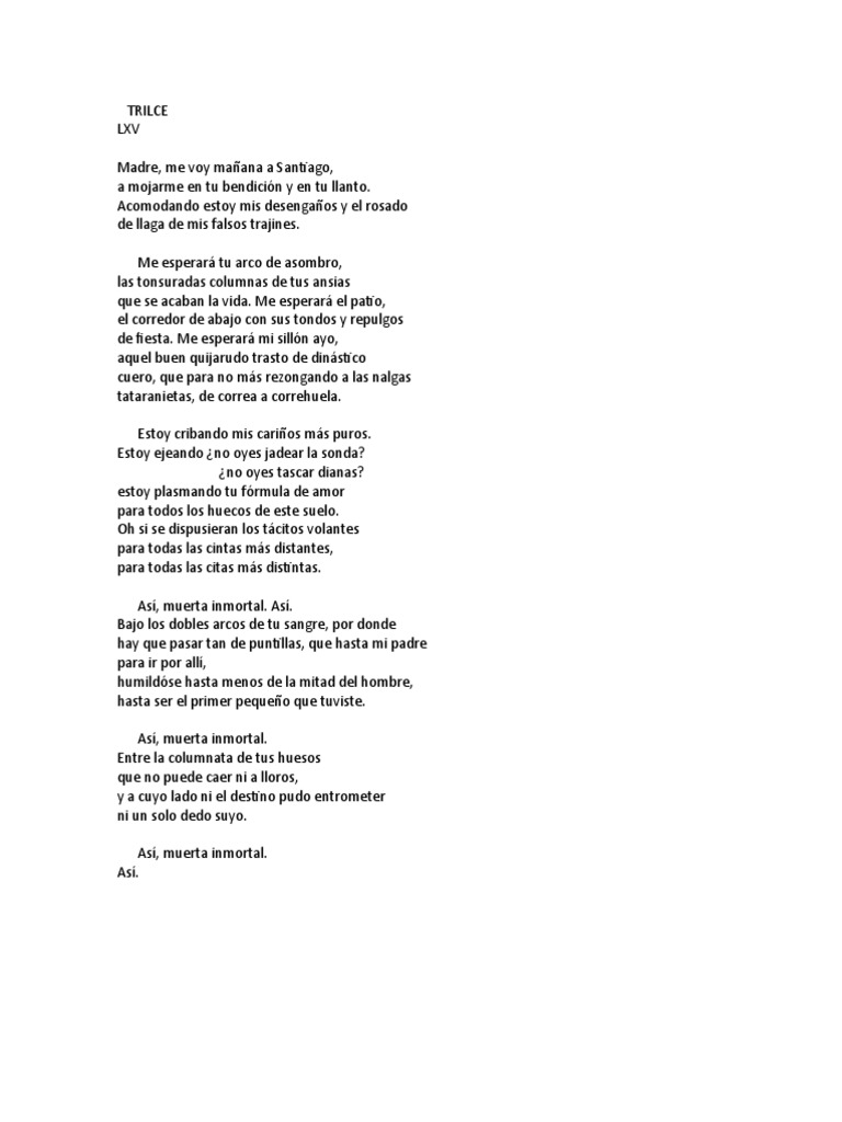 Bendición Materna en Poema LXV | PDF | Poesía