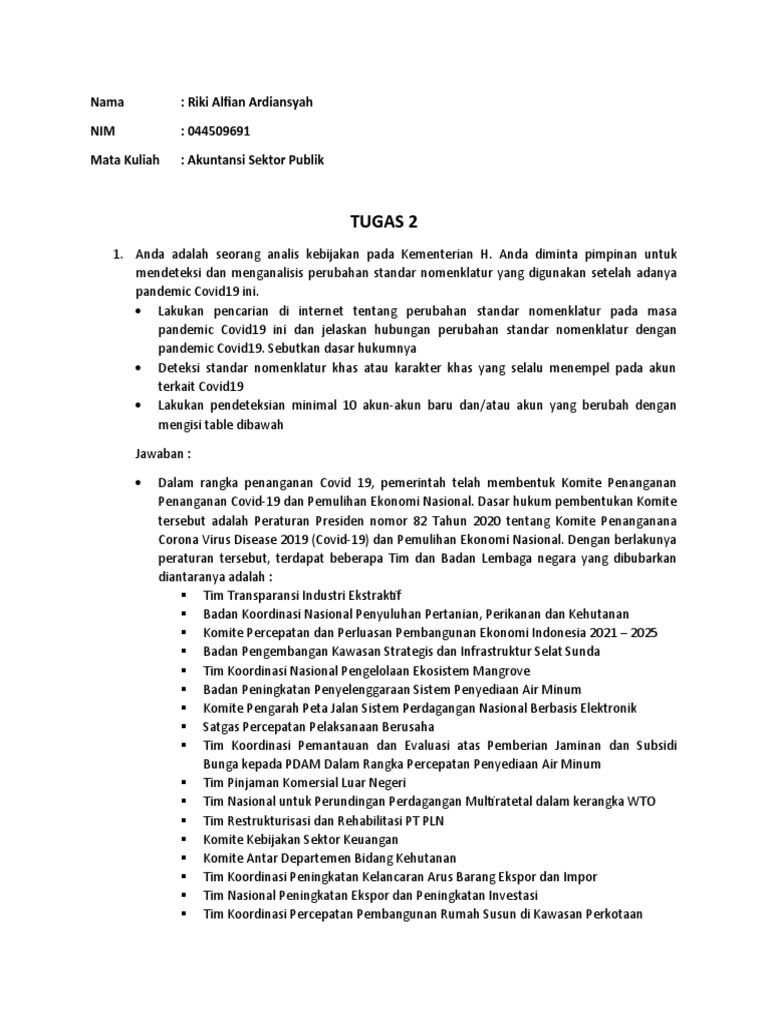 Tugas II Akuntansi Sektor Publik | PDF