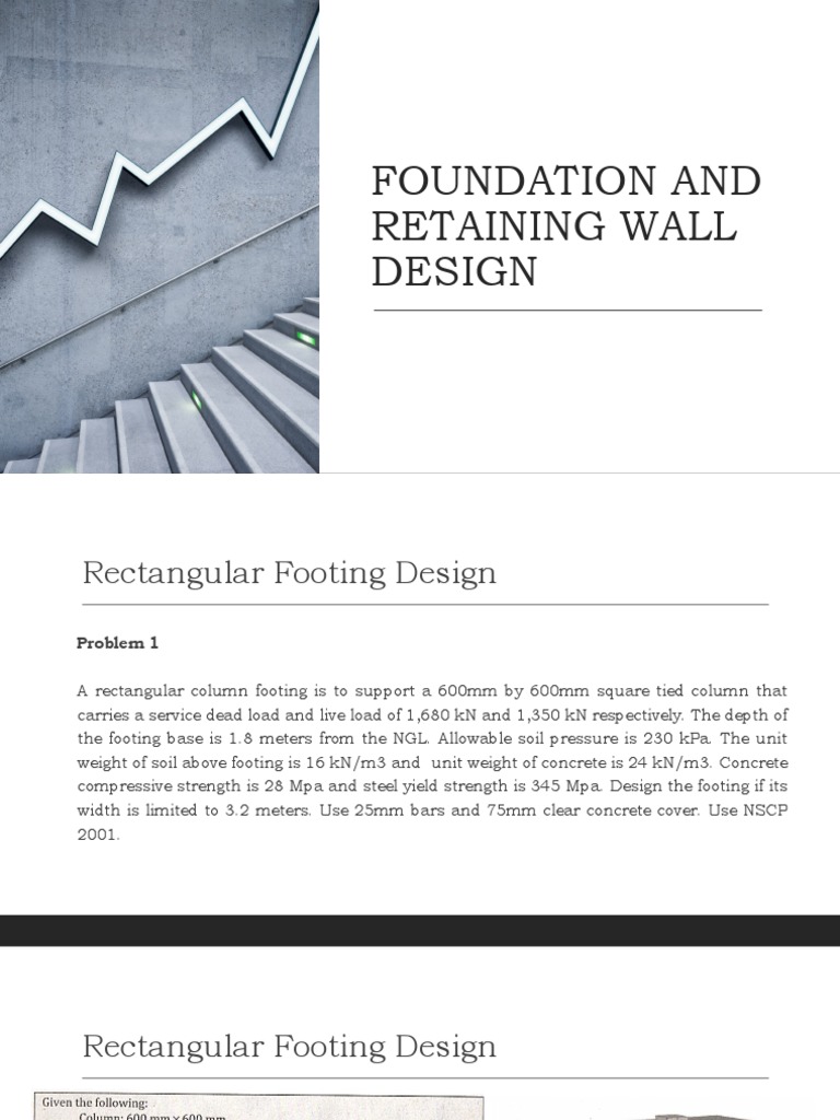 Sample Problem On Rectangular Footing and Eccentric Footing | PDF