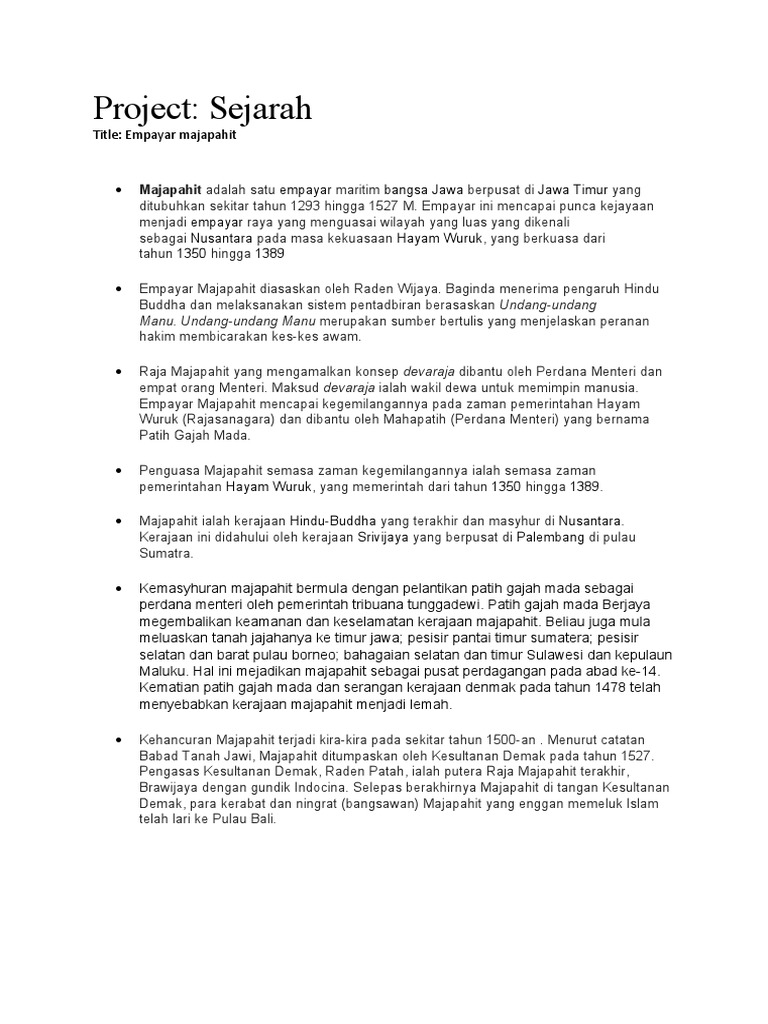Sejarah Empayar Majapahit di Nusantara | PDF | Sejarah