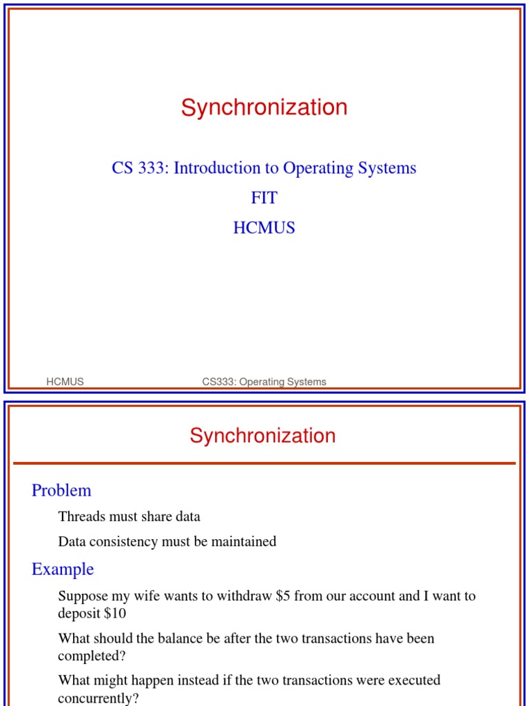 7 Synchronization | PDF | Information Technology | Information Technology Management