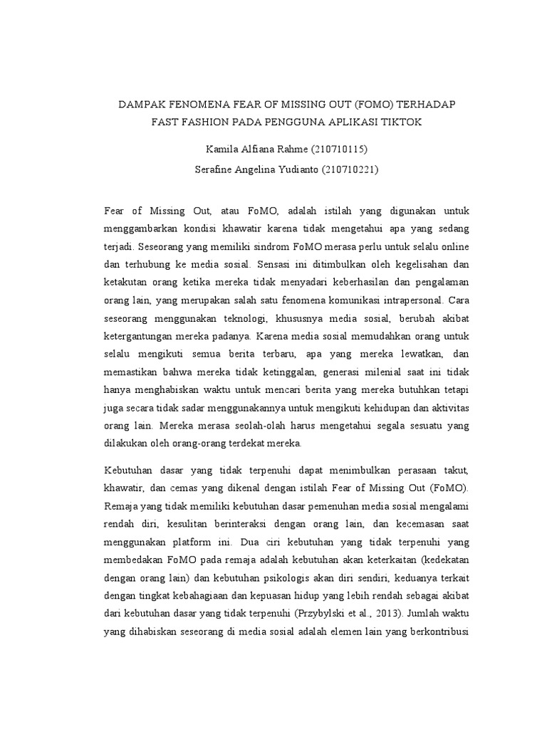 Metopen Kuali Latar Belakang Kamila Serafine PDF | PDF | Politik | Ilmu Sosial