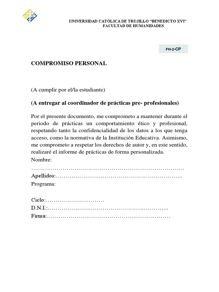 Compromiso Personal PDF | PDF