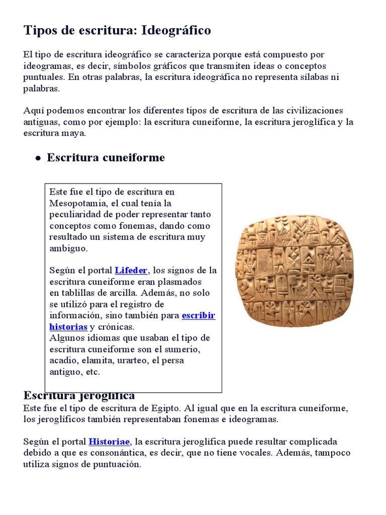 Tipos de Escritura | PDF | Estudios de idiomas extranjeros