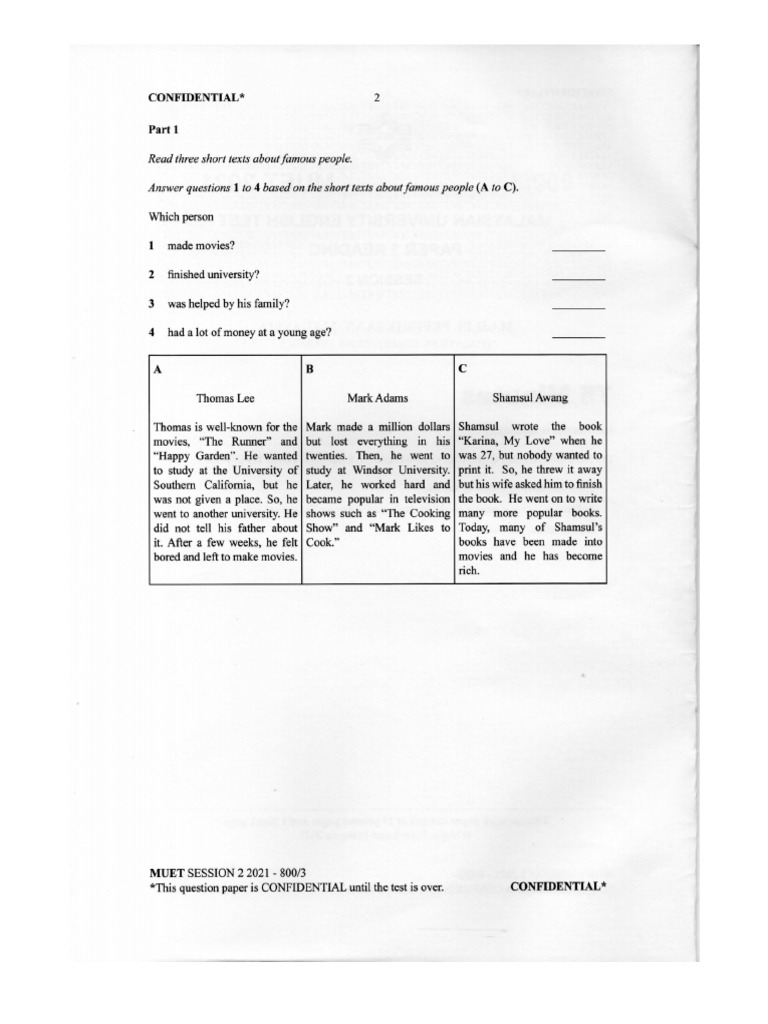 MUET Reading S2 2021 Pages 1-18 - Flip PDF Download - FlipHTML5 | PDF