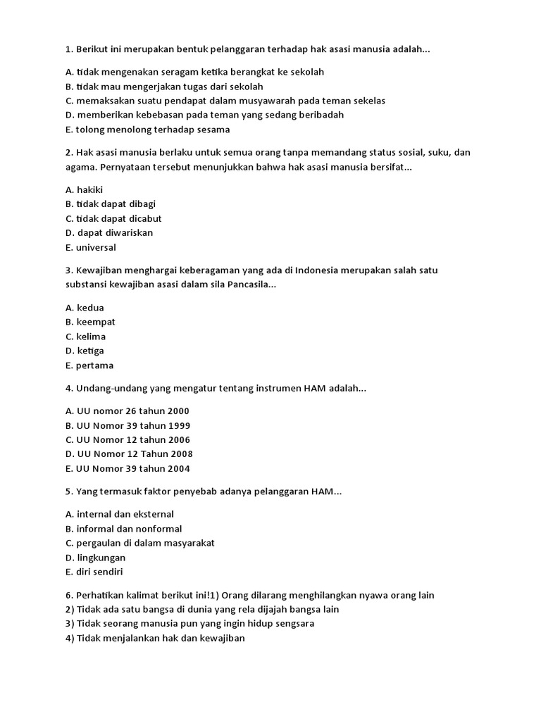 Soal PKN KLS Xi | PDF