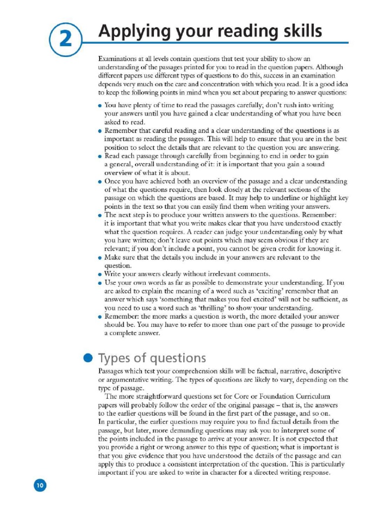 IGCSE 1st Language Comprehension Guide | PDF