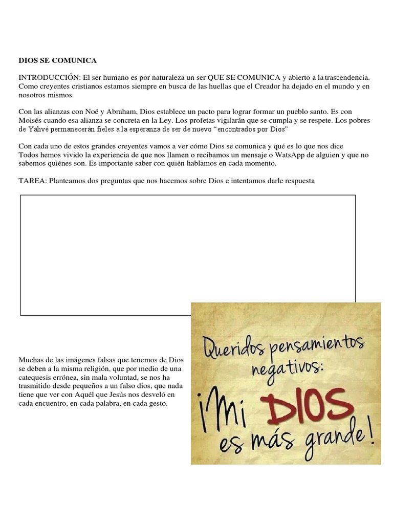 Dios y la Comunicación en la Fe Cristiana | PDF