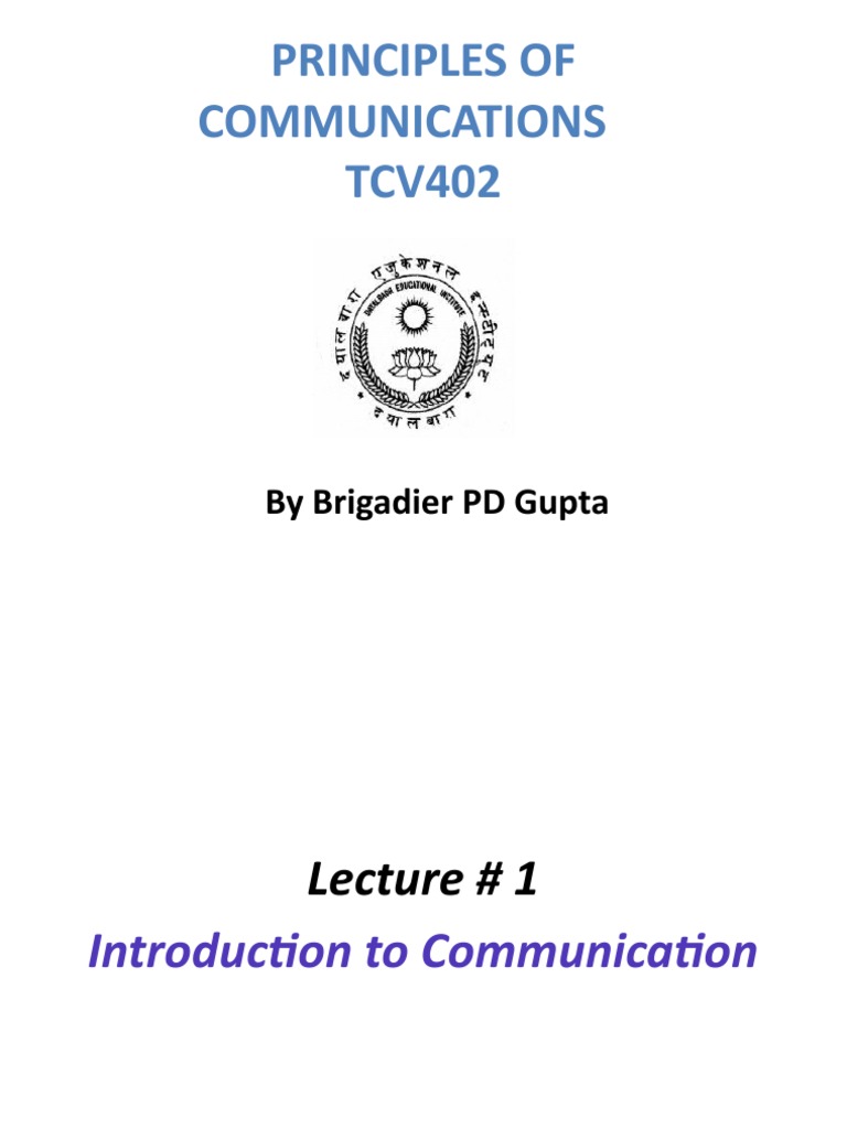 Lecture-1.1-Unit1-Intro To Comn | PDF Lecture-1.1-Unit1-Intro To Comn | PDF