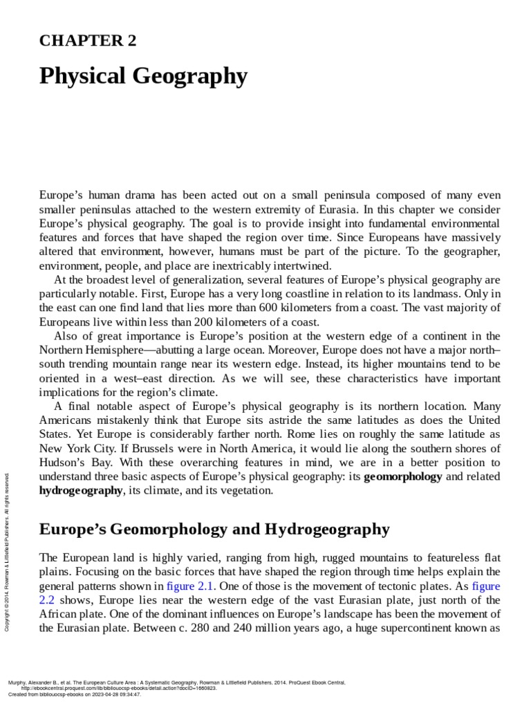 The European Culture Area A Systematic Geography - (2 Physical ...