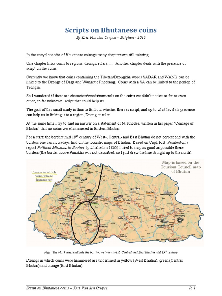 Scripts On The Bhutanese Coins Until Mid PDF | PDF