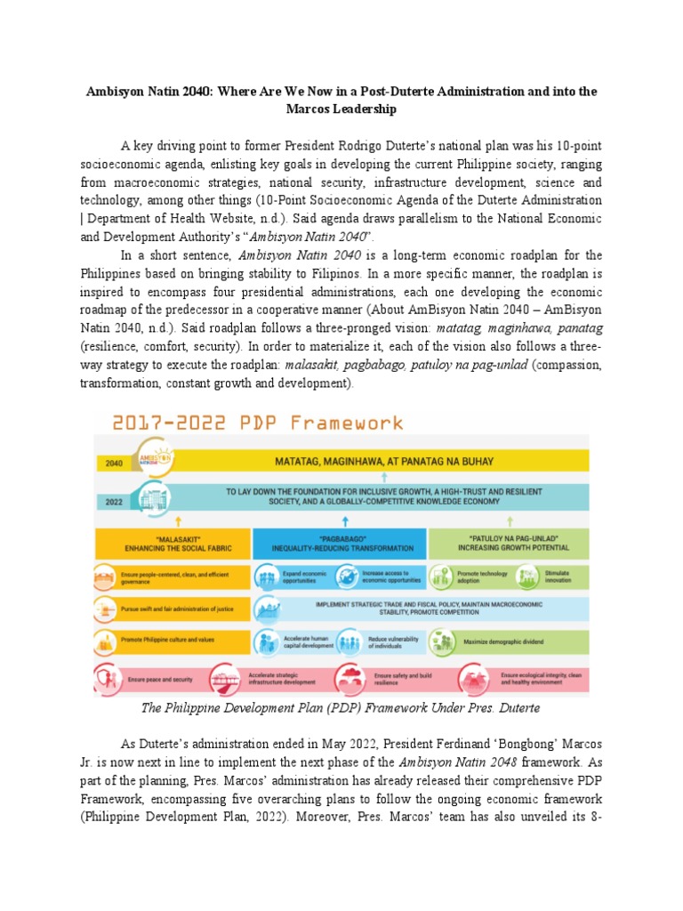 Ambisyon Natin 2040 - Where Are We Now in A Post-Duterte Administration ...