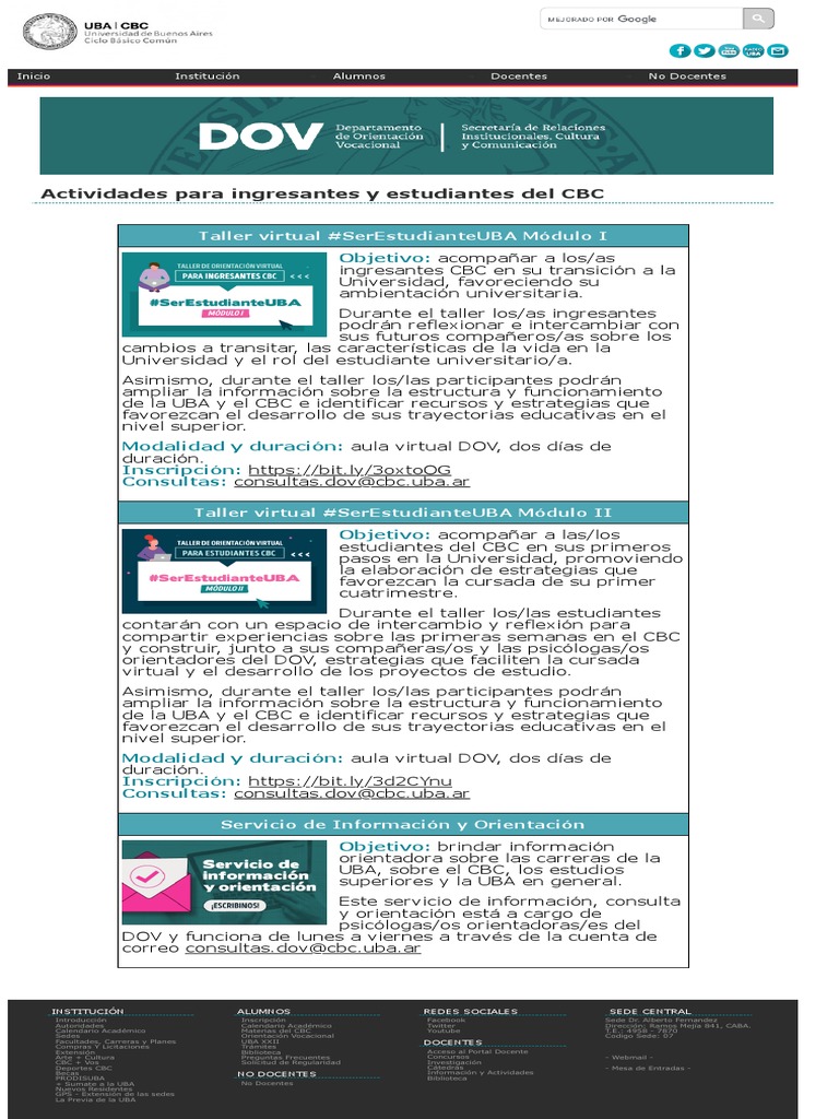 Uba - CBC PDF | PDF | Salón de clases