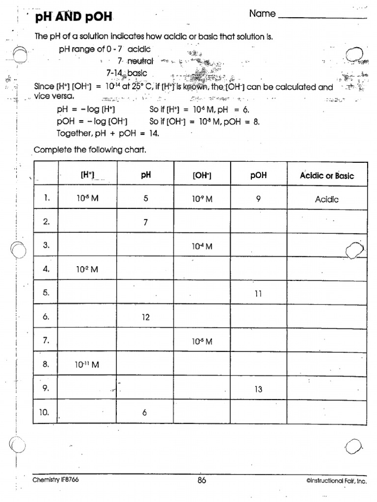 PH Worksheet | PDF