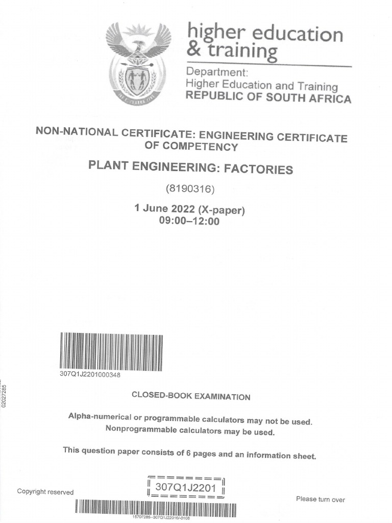 2022 June GCC Factories Plant Engineering Exam PDF | PDF