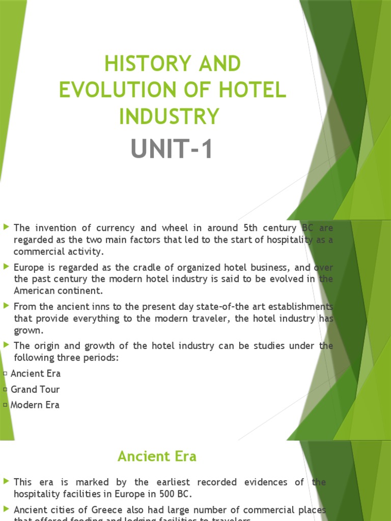 History and Evolution of Hotels | PDF | Hospitality Industry | Hotel