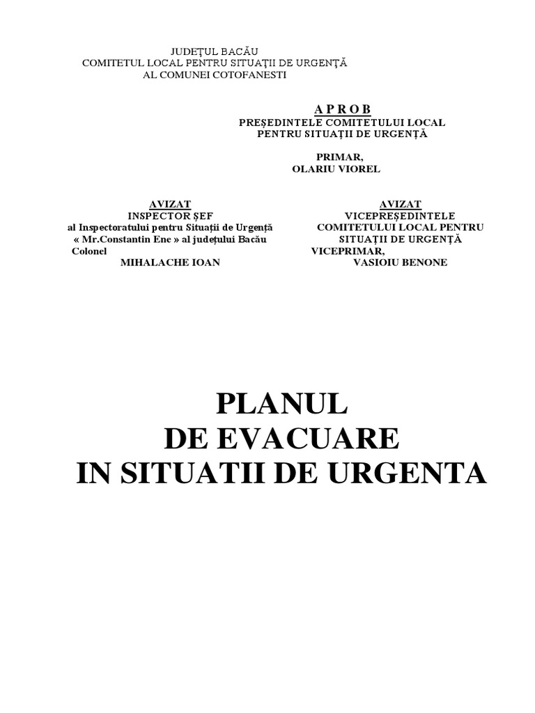 Plan de Evacuare PDF | PDF