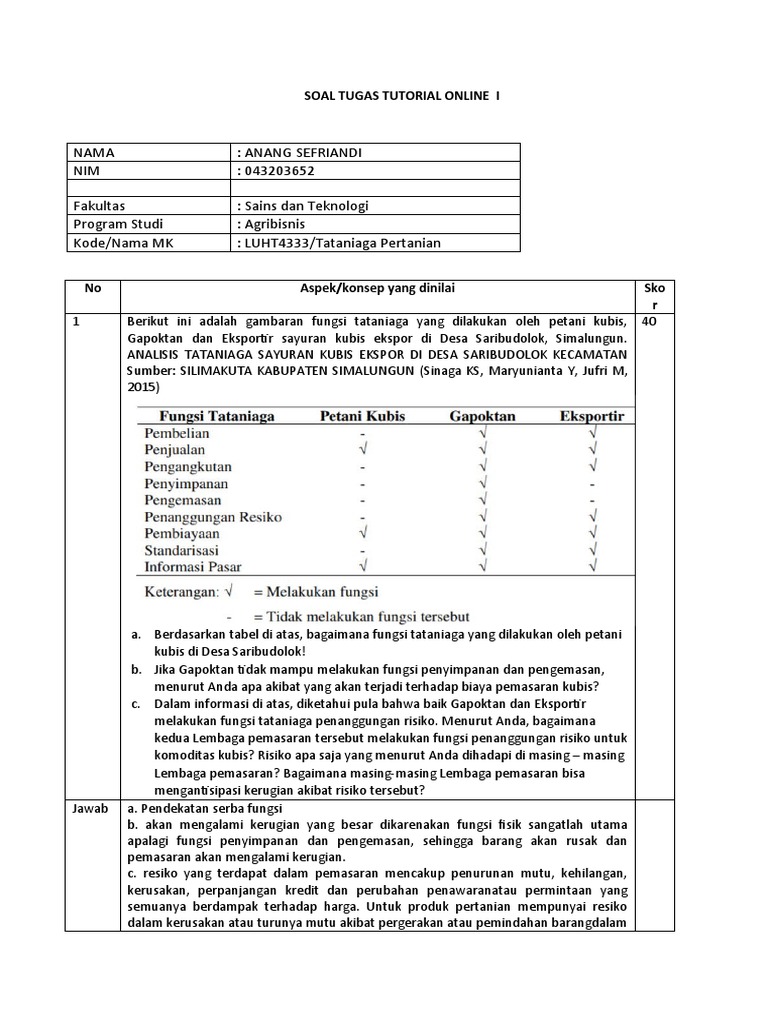 Soal Tugas 1 LUHT4333 | PDF