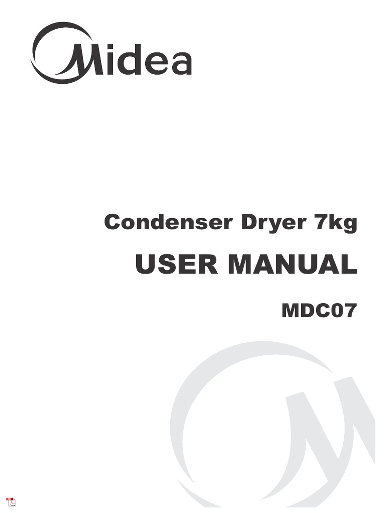 Midea Air Dryer PDF | PDF | Clothes Dryer | Washing Machine