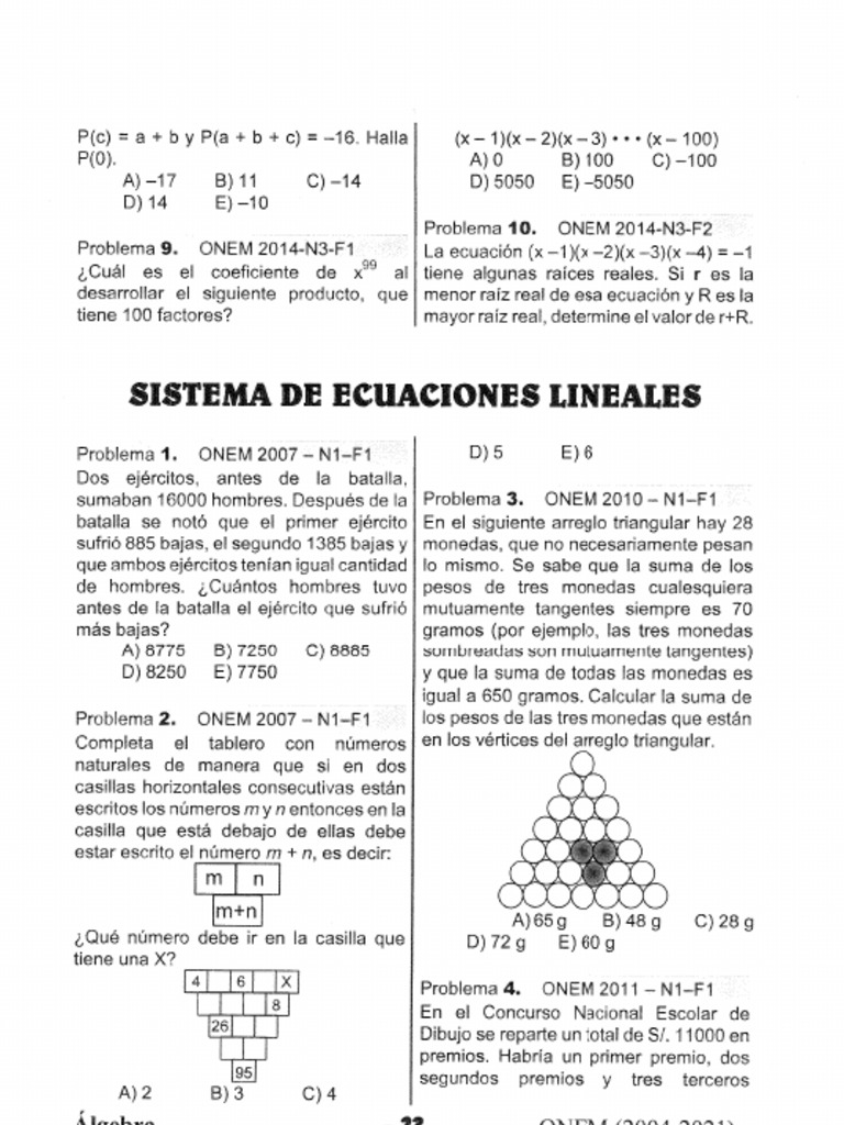 Sistemas de Ecuaciones PDF | PDF